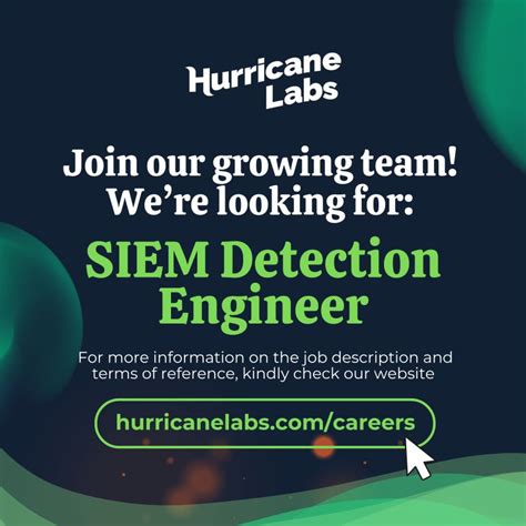 Hiring Cybersecuritycareers Joinourteam Siem Projectmanager… Hurricane Labs