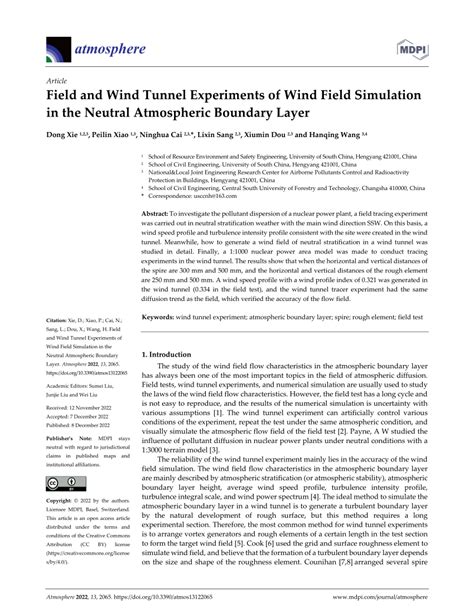 Pdf Field And Wind Tunnel Experiments Of Wind Field Simulation In The