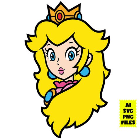 Princess Peach Face Svg Princess Peach Svg Princesssuper Inspire