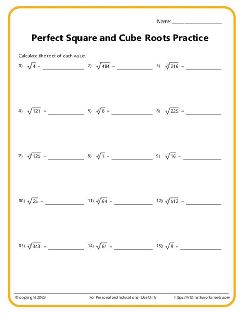 Cubic Worksheets