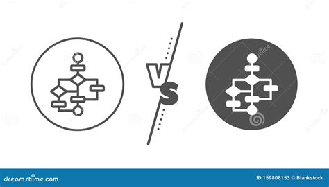 Block Diagram Line Icon Path Scheme Sign Vector Stock Vector Illustration Of Algorithm
