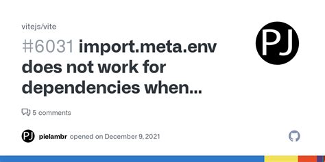 Importmetaenv Does Not Work For Dependencies When Running In Development · Issue 6031