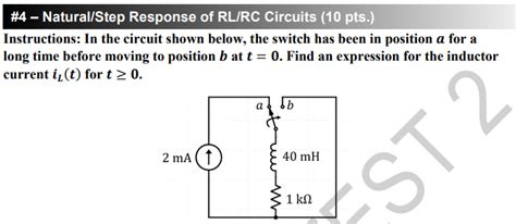 Solved 4 Natural Step Response Of Rl Rc Circuits 10