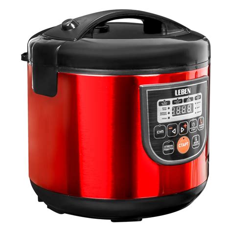 Электрическая мультиварка LEBEN 5 л, 860 Вт, 16 программ, мультиповар ...