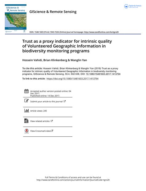 Pdf Trust As A Proxy Indicator For Intrinsic Quality Of Volunteered