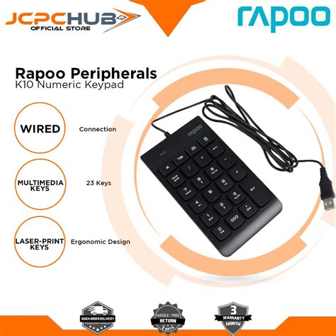 Rapoo K10 Numeric Keypad 23 Key Usb Wired Connection Computers And Tech Parts And Accessories