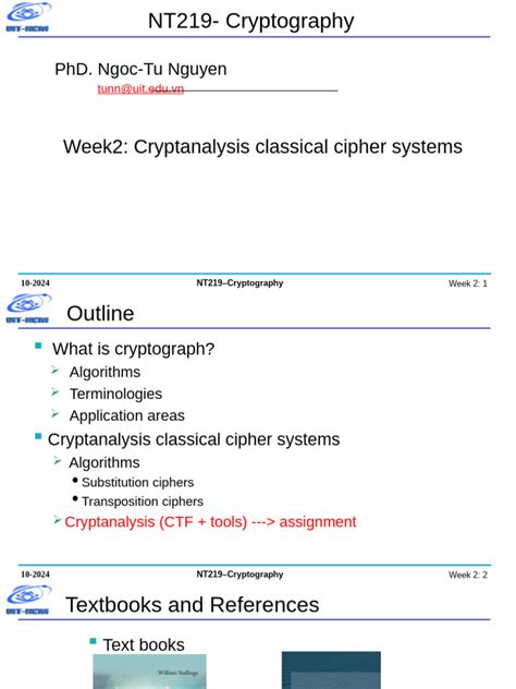 Week02 Cryptanalysis Classical Cipher Systems Pdf Cryptography