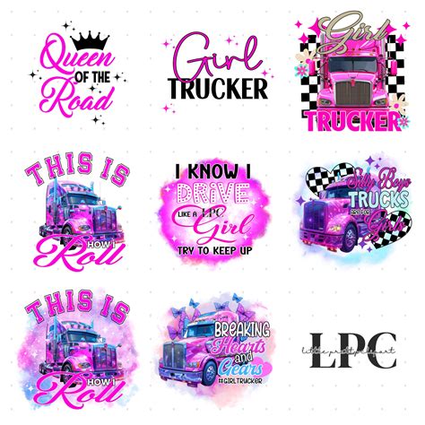 Girl Trucker Collection Trucker Girl Semi Trailer Truck Etsy