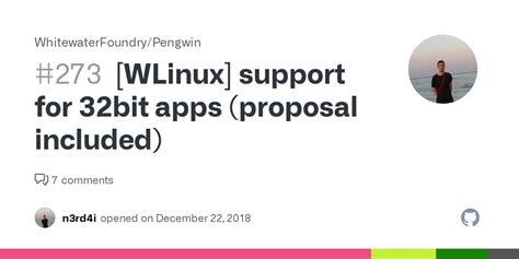 Wlinux Support For 32bit Apps Proposal Included · Issue 273 · Whitewaterfoundrypengwin