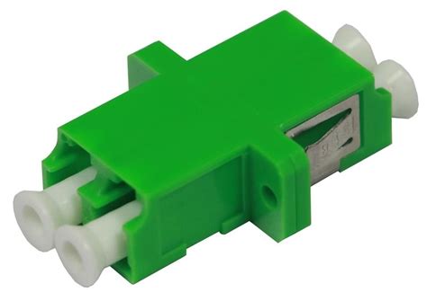 LC APC LC APC Fiber Optic Adapter Duplex Single Mode Green Full Flange