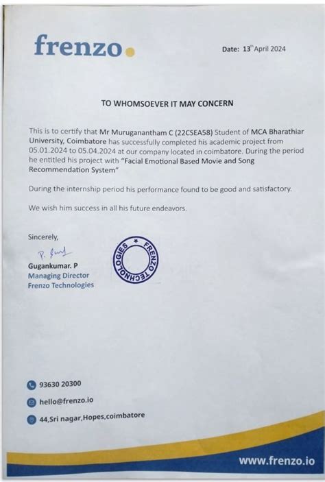 Muruganantham C On Linkedin I Completed A Python Developer Internship From January 5 To March 5