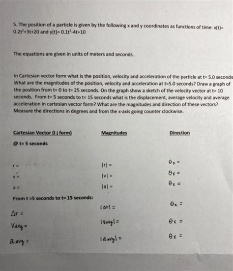 Solved The Position Of A Particle Is Given By The Chegg