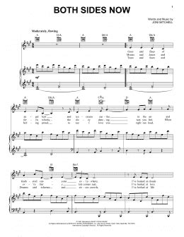 Both Sides Now Piano Vocal And Guitar Chords Right Hand Melody