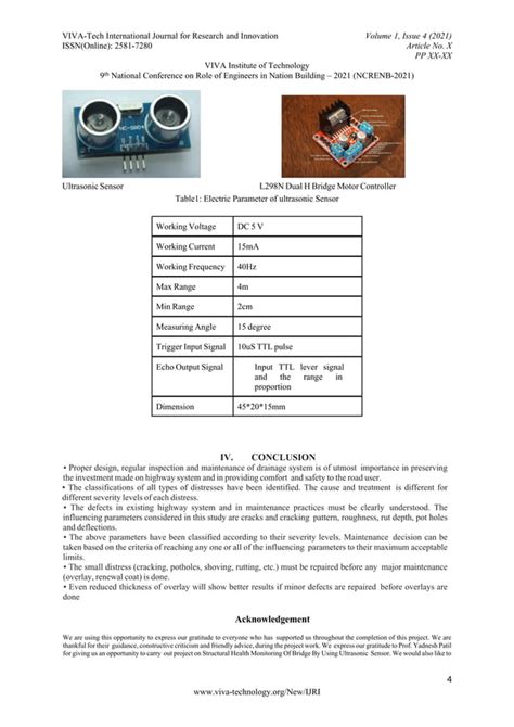 Structural Health Monitoring Of Bridges By Using Ultrasonic Sensor Pdf
