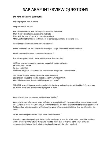 500 Sap Abap Interview Questions With Answers Pdf