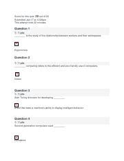 IST Quiz 1 Docx Score For This Quiz 20 Out Of 20 Submitted Jan 17 At 10 26pm This Attempt