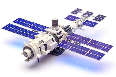 Premium Photo The Spaceship Module With Solar Batteries Isolated On A White Background