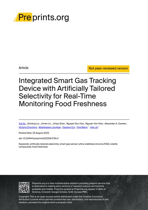 Pdf Integrated Smart Gas Tracking Device With Artificially Tailored