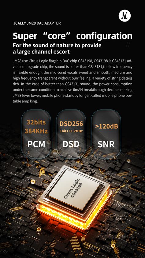 Jcally Jm28 Cirrus Logic Cs43198 Chip Portable Dac Decoder Type C To 3 5 Headphone Amplifier