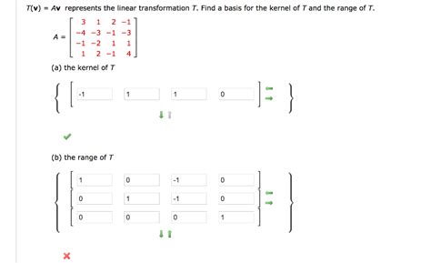 Solved T V Av Represents The Linear Transformation T