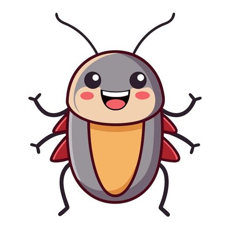 Premium Vector Click Beetle Bug Laughs Kawaii