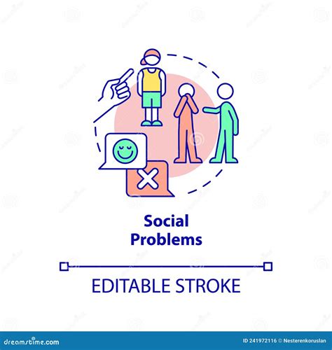 Social Problems Concept Icon Stock Vector Illustration Of Disapproval Risk 241972116