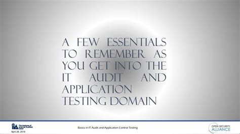 Basics In IT Audit And Application Control Testing PDF