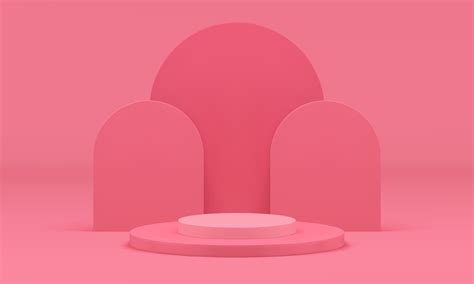 3d Podium Pink Geometric Construction Cylinder Level Foundation Display Realistic 47399468