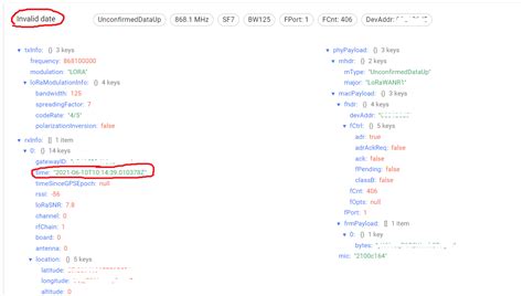 invalid date live lorawan frame setup and configuration