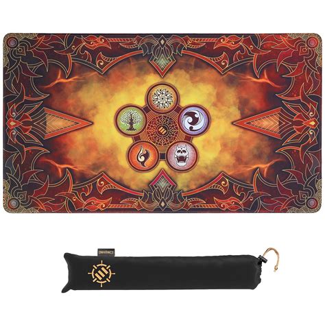Enhance Tcg Playmat Stitched Edges Smooth Surface Travel Pouch