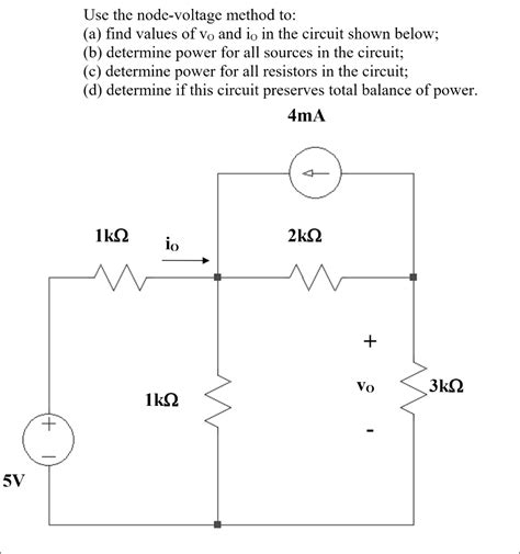 Solved Use The Node Voltage Method To A Find Values Of Vo And Io In