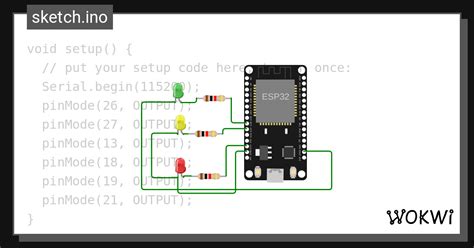 Trafic Light Wokwi Esp32 Stm32 Arduino Simulator
