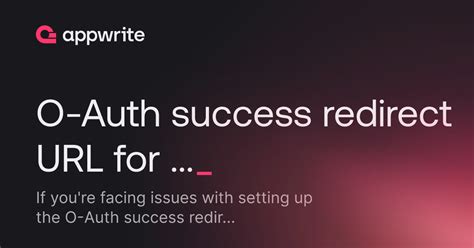 O Auth Success Redirect Url For Mobile Not Valid Threads Appwrite