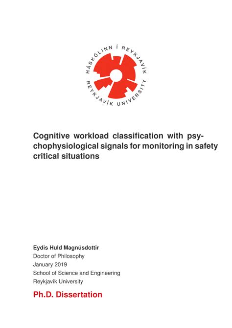 pdf cognitive workload classification with psy chophysiological
