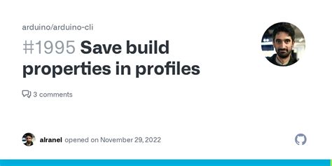 Save Build Properties In Profiles Issue Arduino Arduino Cli Github