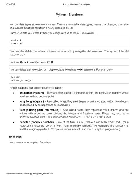 Python Numbers Tutorialspoint Python Numbers Python Numbers
