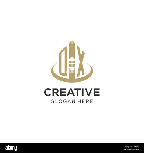 Initial Dx Logo With Creative House Icon Modern And Professional Real