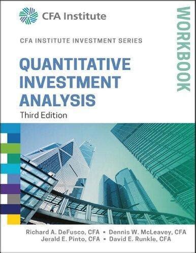 Quantitative Investment Analysis Workbook 3rd Edition Twin Sea Star