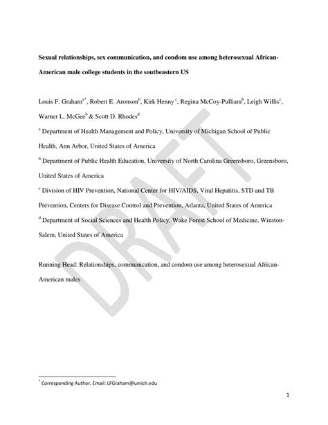 Pdf Sexual Relationships Munication And Condom Use Findings