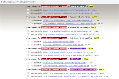 Prototype Project Source Code For All 14 Traveling Salesman Problem Java Prototype Projects