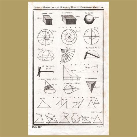 Science Of Quantity Extensions And Magnitude Genuine Antique Print For Sale