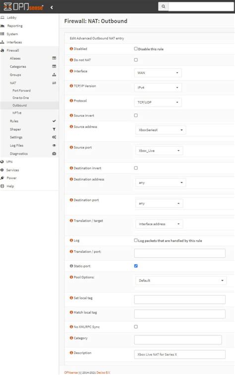 Achieve Full Open Nat With Port Forwarding For Xbox Live Via Opnsense