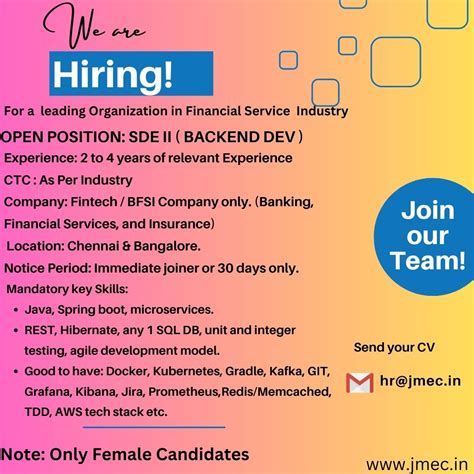 Sri Sai Sunantha On Linkedin Hiring Backenddeveloper Chennai Bangalore Java Springboot