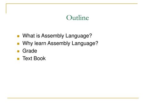 Ppt Assembly Language Lecture 0 Introduction Powerpoint Presentation
