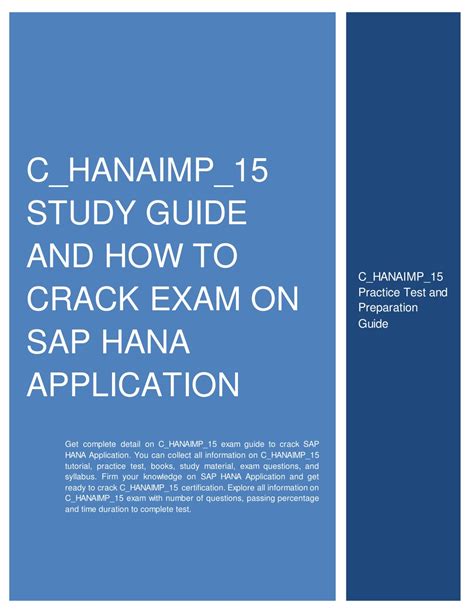 PPT C HANAIMP Study Guide And How To Crack Exam On SAP HANA Application PowerPoint