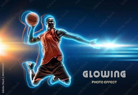 Glowing Outline Photo Effect Mockup Stock Template Adobe Stock