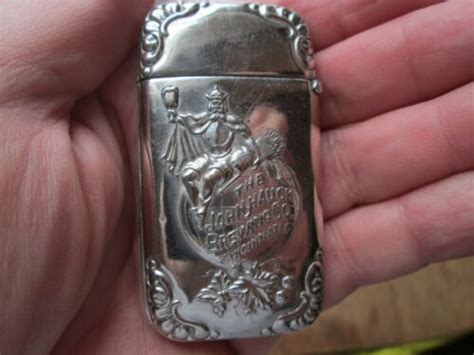 antique john hauck brewing co advertising match safe 3 of 24 listed antique price guide