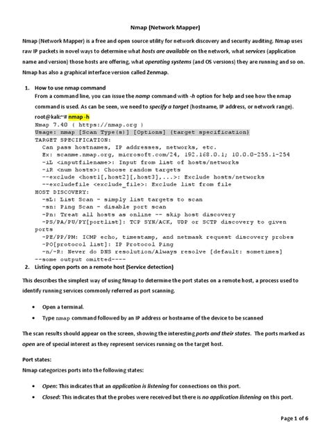 Network Scanning Using Nmap Pdf Port Computer Networking