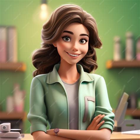 3d Cute Cartoon Character Of Beautician Premium Ai Generated Image