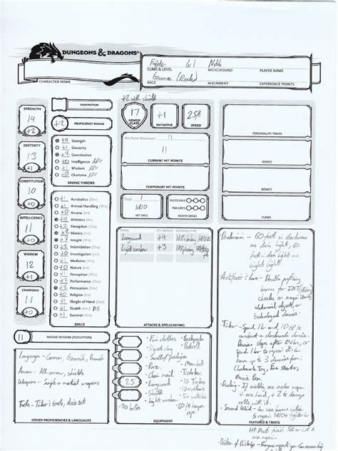 Dnd Character Starter Sheets Pdf